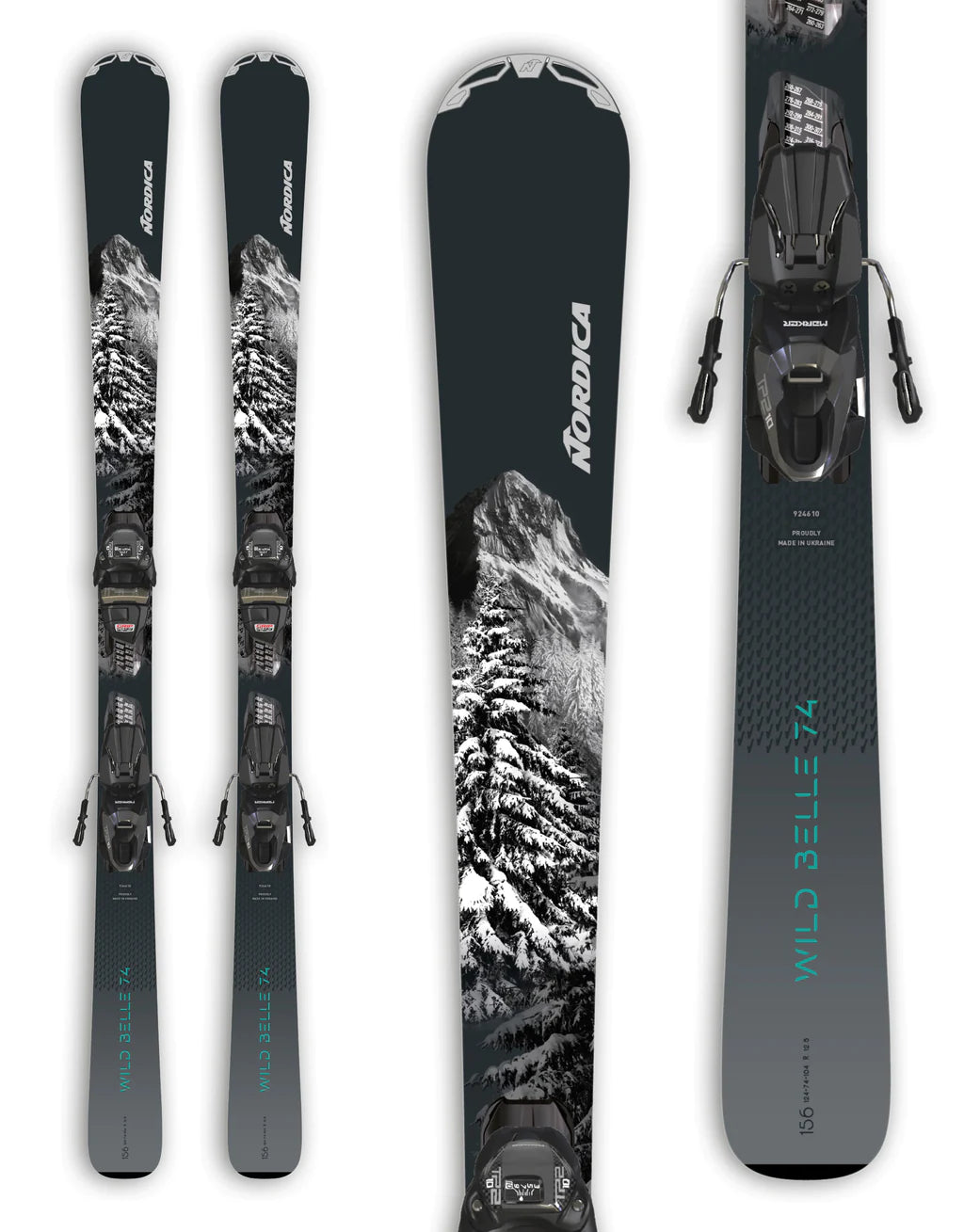 Nordica Wild Belle 74 Women's Skis CA FDT + Compact 10 GW Binding 2024 — Winteriscalling.com